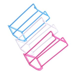 angoily 3pcs clothes storage rack white shelf brackets hanger stacker household hanger organizers storage artifact plastic no punching