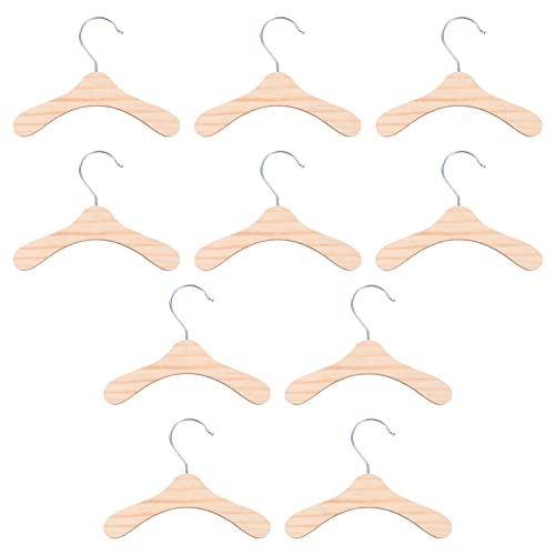 Mipcase 20 pcs Adorable for Non Finish Puppy Hook Dollhouse Cute Wooden Small Organizing Premium Hangers| Non- Smooth Creative Clothing Supplies Sturdy Pants Space Hanger Color Doll