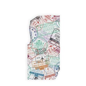 ZZAEO Travel Passport Stamps Towel Hand Towel, 30 x 15 inch Thin Lightweight Soft Absorbent Fingertip Towel for Home Bathroom Theme Decor