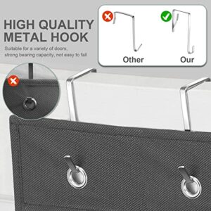 Over the Door Shoe Organizer - Hanging Shoe Rack Storage Holder with 24 Extra Large Fabric Pockets and 4 Sturdy Hooks for Men Sneakers, Women High Heels, Kids Slippers, Cruise, 68.5" Tall (Grey)