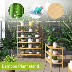 BMOSU 3-Tier Bamboo Shoe Rack Premium Stackable Shoe Shelf Storage Organizer for Hallway Closet Living Room Entryway Organizer(Natural)