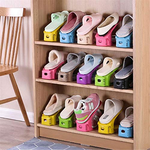 ASkinds 8PCS Shoe Slots Organizer, Adjustable Shoe Stacker Space Saver for Sneakers, Low Heels, High Heels, Sandals, Kids Shoes