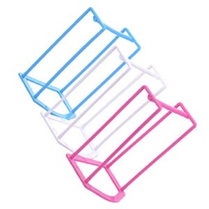 doitool white hangers 3pcs hanger stacker organizer standing clothes hangers storage holder shelf clothes caddy storage rack holder stacker for laundry room (random color) portable clothes rack