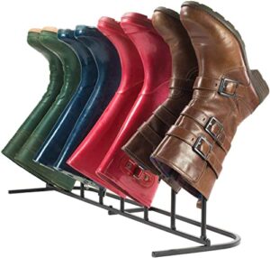 solid aim tools 4-pair boot rack ,boot organizer creative indoor/outdoor wrought iron boot rack stand , elegant & steady boot organizer by present natural.