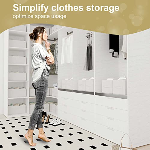 Grisofaa Wardrobe Clothes Organizer for Folded Clothes,Clothing Organizer and Jeans Organizer for Closet Use to Jeans Pants T-Shirts Leggings Built-in PP Board(Beige-2PCS)