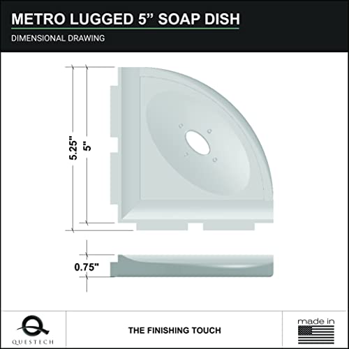 Questech Décor 8 Inch Corner Shower Shelf and 5 Inch Shower Caddy Soap Dish, Metro Lugged Back for New Construction, Mounted Bathroom Shower Organizer, Brushed Nickel