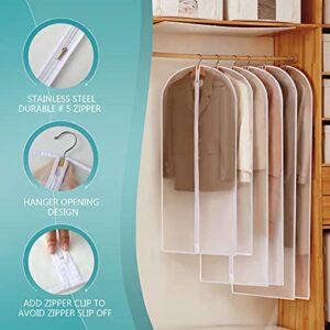 Perber Hanging Garment Bags Clear Suit Bag (Set of 12) Lightweight Dust-Proof Clothes Cover Bags with Full Zipper for Closet Storage and Travel -24'' x 32''/12 Pack