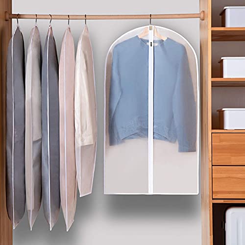 Perber Hanging Garment Bags Clear Suit Bag (Set of 12) Lightweight Dust-Proof Clothes Cover Bags with Full Zipper for Closet Storage and Travel -24'' x 32''/12 Pack