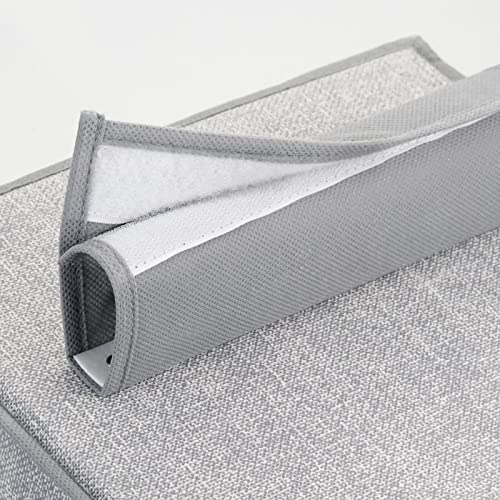 mDesign Soft Fabric Over Closet Rod Hanging Storage Organizer with 7 Shelves and 3 Removable Drawers for Child/Kids Room or Nursery - Textured Print - 2 Pack - Gray