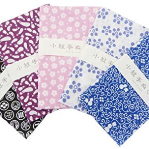 MIYAMOTO Japanese Traditional Towel Tenugui Small Pattern 5 type set Basic pattern-2 by KOMESICHI