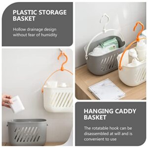 DOITOOL Plastic Hanging Shower Caddy Basket: Connecting Organizers Storage Basket with Hook for Bathroom Kitchen Pantry Bathroom Dorm Room（9.1x5.5x5.1inch）