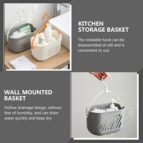 DOITOOL Plastic Hanging Shower Caddy Basket: Connecting Organizers Storage Basket with Hook for Bathroom Kitchen Pantry Bathroom Dorm Room（9.1x5.5x5.1inch）