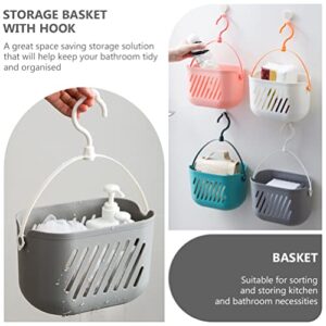 DOITOOL Plastic Hanging Shower Caddy Basket: Connecting Organizers Storage Basket with Hook for Bathroom Kitchen Pantry Bathroom Dorm Room（9.1x5.5x5.1inch）