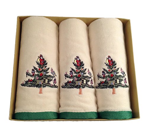 Spode Christmas Tree, Boxed Set of 3 Fingertip Towels