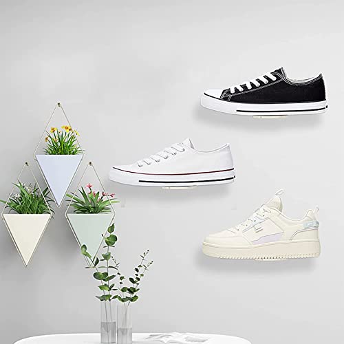 Alitamei Acrylic Floating Shoe Rack (Set of 6) Wall Mount Display Shoe Rack Transparent Storage Rack for Home Use Sneaker Display Rack with Screws and Anchors