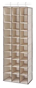 whitmor 30 section hanging shoe shelves, tan