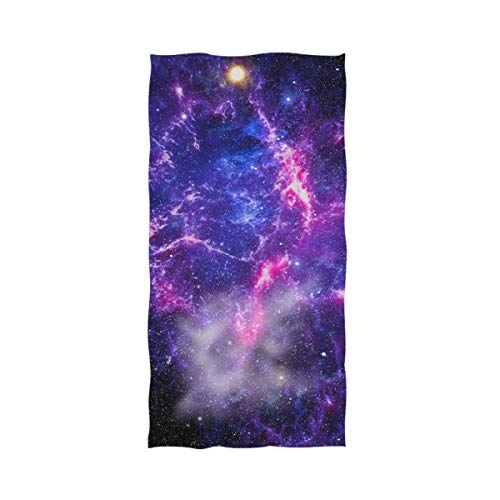 Naanle Magic Outer Space Beautiful Nebula Print Soft Bath Towel Highly Absorbent Large Hand Towels Multipurpose for Bathroom, Hotel, Gym and Spa (16 x 30 Inches)