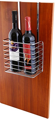 YBM HOME Multipurpose Over The Door Storage Basket Caddy - Works as a Kitchen Cabinet Organizer, Wine Holder, Bathroom Shower Caddy Tray, Storage Bags, Cleaning Supplies, 2-Pack Chrome 2217