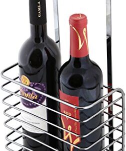 YBM HOME Multipurpose Over The Door Storage Basket Caddy - Works as a Kitchen Cabinet Organizer, Wine Holder, Bathroom Shower Caddy Tray, Storage Bags, Cleaning Supplies, 2-Pack Chrome 2217