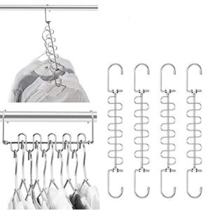 meetu space saving hangers magic cloth hanger metal closet organizer for closet wardrobe closet organization closet system (pack of 20)