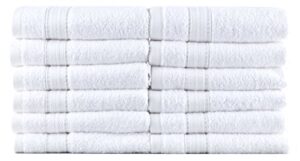 lunasidus bergamo, luxury hotel/spa washcloths, 100 percent turkish cotton, set of 12, 700 gsm, made in turkey, white