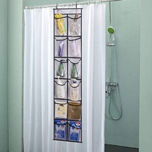 MISSLO Over The Narrow Door Shoe Organizer with 12 Crystal Pockets Hanging Closet Door (2 Packs, White)