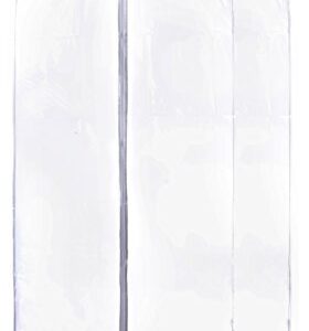 Clear Vinyl Garment Bag - Protect Your Clothing While Traveling and Dust Free While Hanging in Your Closet. These Garment Bags are Ideal for Coats, Suits, Dresses or Gowns - Set of 2 (24 X 54 Inches)