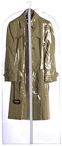 Clear Vinyl Garment Bag - Protect Your Clothing While Traveling and Dust Free While Hanging in Your Closet. These Garment Bags are Ideal for Coats, Suits, Dresses or Gowns - Set of 2 (24 X 54 Inches)