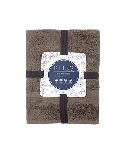 Bliss Luxury Combed Cotton Bath Towels - 34" x 56" | Extra Large Premium Quality Bath Sheet | Salon Towels | 650 GSM | Soft & Absorbent Towels for Bathroom | Slate, 2 PK Bliss Hand Towels