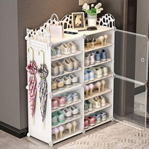 C.G Life 6-Tiers Stackable 24-30 pairs Freestanding Shoe Storage Cabinets with Adjustable Shelving,Withe Shoe Shelf Organizer for Bedroom, Closet, Entryway, Dorm Room,Garage,Shoe Rack have 6 cubes