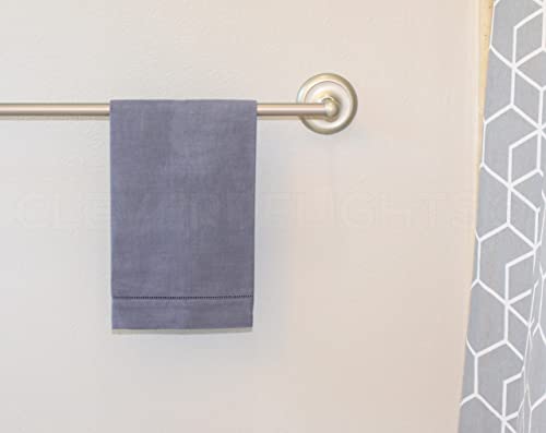 CleverDelights Slate Hemstitched Hand Towels - 6 Pack - 14" x 22" - 45/55 Cotton Linen Blend