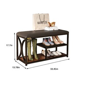 YQ JENMW Shoe Rack Bench for Entryway with Boot Organizer Industrial Entry Bench Shoe Rack Bench for Entryway, Shoe Rack Organizer for Bedroom, Hallway, Bathroom