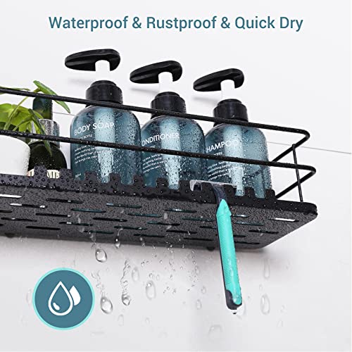 LUXEAR Shower Caddy 2 Pack,Adhesive Shower Shelf for Bathroom Storage&Kitchen,No Drilling,Large Capacity,Rustproof Stainless Steel Bathroom Organizer, Hanging Shower Basket for Inside Shower