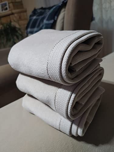 Global_Trading 6 Pack - FINGERTIP Towels 11X18 Terry-Velour Towels 100% Cotton (Beige) (6, Beige)