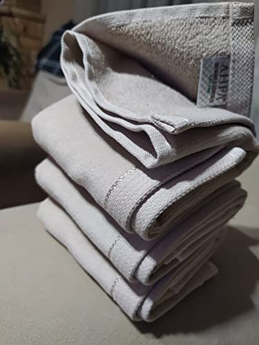 Global_Trading 6 Pack - FINGERTIP Towels 11X18 Terry-Velour Towels 100% Cotton (Beige) (6, Beige)