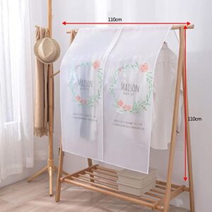 XBWEI Clothes Dust Cover Waterproof Transparent Cloth Dustproof Towel Dresses Garment Wardrobe Hanging Protect Organizer (Color : E, Size : 110x110cm)