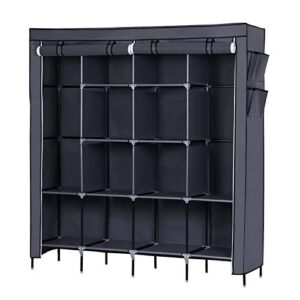 yufengzhe wardrobe storage closet clothes portable wardrobe storage closet portable closet grey 001 003