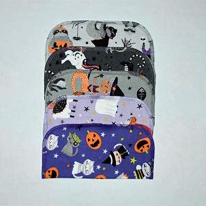 2 Ply Printed Flannel Little Wipes (R) Set of 5 8x8 inch Napkins Creepy Cuties Halloween