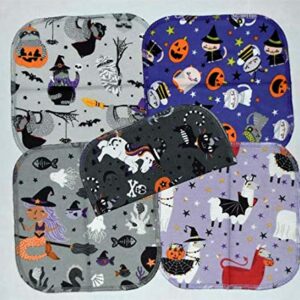 2 Ply Printed Flannel Little Wipes (R) Set of 5 8x8 inch Napkins Creepy Cuties Halloween