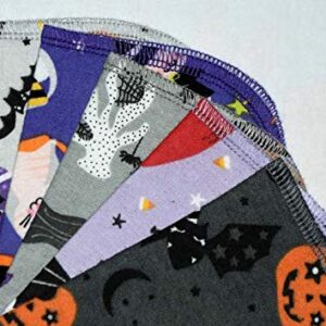 2 Ply Printed Flannel Little Wipes (R) Set of 5 8x8 inch Napkins Creepy Cuties Halloween