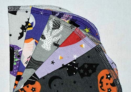 2 Ply Printed Flannel Little Wipes (R) Set of 5 8x8 inch Napkins Creepy Cuties Halloween