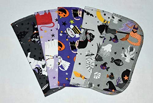 2 Ply Printed Flannel Little Wipes (R) Set of 5 8x8 inch Napkins Creepy Cuties Halloween