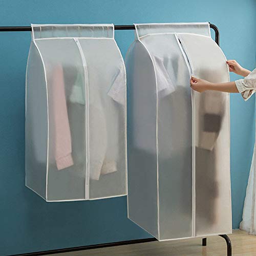 FAYYA Garment Clothes Cover Protector Hanging Garment Storage Bag Translucent Dustproof Waterproof Hanging Storage Bag for Wardrobe with Full Zipper