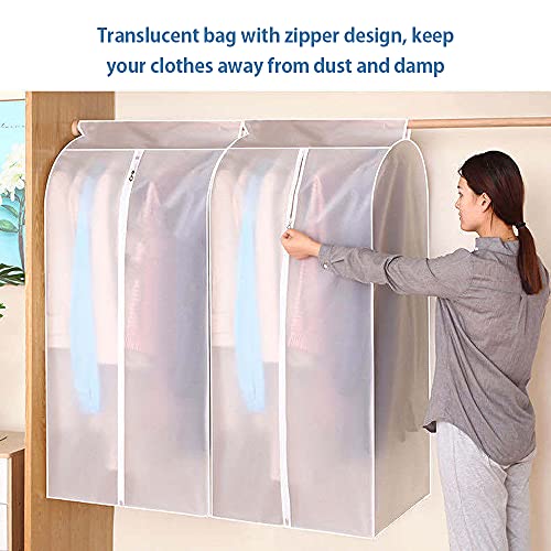 FAYYA Garment Clothes Cover Protector Hanging Garment Storage Bag Translucent Dustproof Waterproof Hanging Storage Bag for Wardrobe with Full Zipper