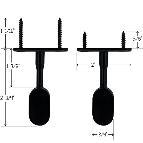 Oval Closet Rod End Hanger | Black | 2 Pack