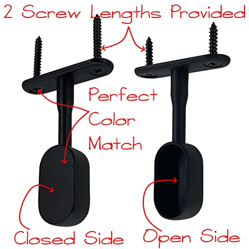 Oval Closet Rod End Hanger | Black | 2 Pack