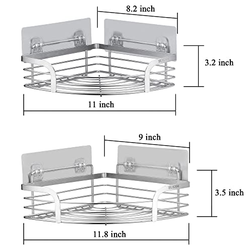 RelaxScene Shower Caddy Shelf for Corner - Bathroom Shower Organizer Storage 2-Pack Rustproof - Shower Shelves for Inside Shower Silver