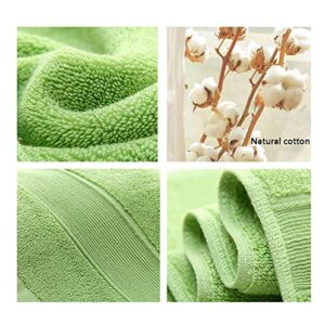 JINGXIN Cotton Face Cloth Thicken Absorbent Washcloths for Daily Use,13.7 x 13.7 Inch,Green,6 Pack