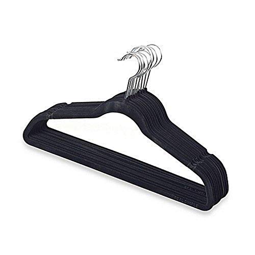 Only Hangers "Petite" Size Black Velvet Suit Hangers - 20 Pack