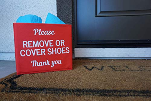 RE GOODS Shoe Cover Box | Disposable Shoe Bootie Holder For Realtor Listings and Open Houses, Please Remove Your Shoes Sign, Real Estate Agent Supplies